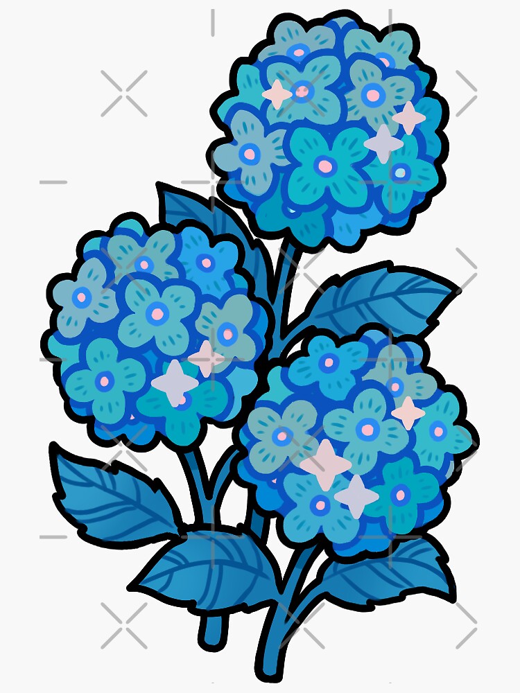 "hydrangeas" Sticker for Sale by freshbobatae | Redbubble