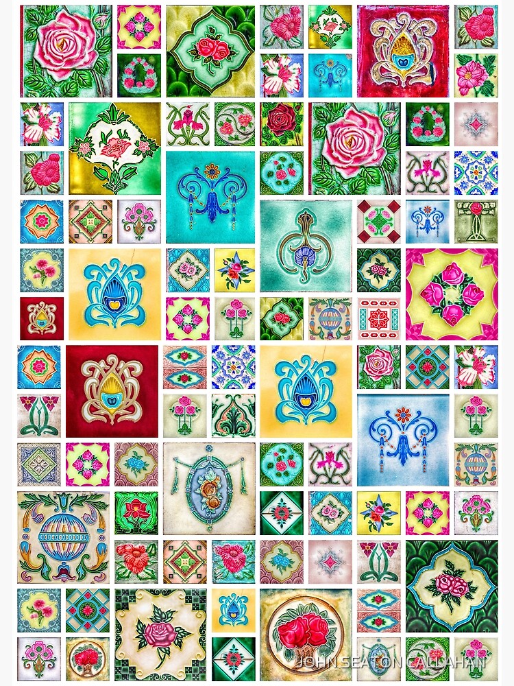 "Singapore, Peranakan Tiles, rectangular 5" Poster for Sale by ...