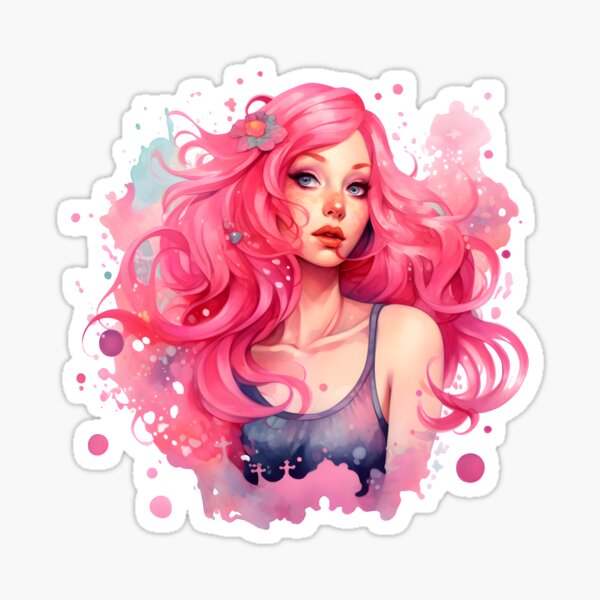 "Pink Pretty Girl" Sticker for Sale by CATWADesigns | Redbubble
