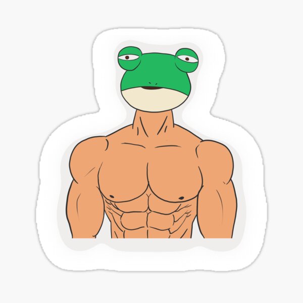 "muscle frog sexy meme " Sticker for Sale by Jammieemotion | Redbubble