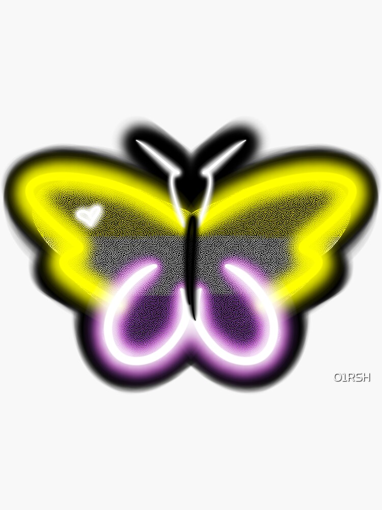 "Non-Binary Pride Moth (Version 1)" Sticker for Sale by O1RSH | Redbubble
