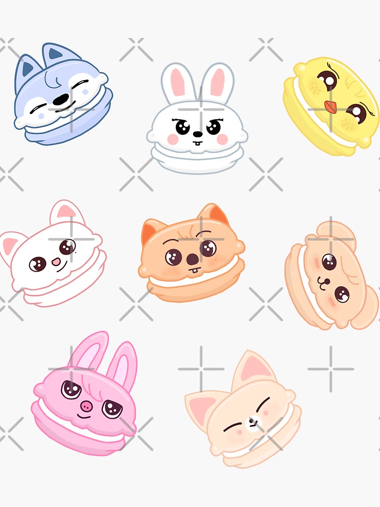 "SKZOO fan art - cute macaroon " Sticker for Sale by myskzhaven | Redbubble