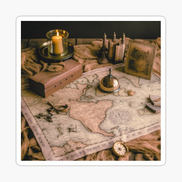 "Vintage Map" Sticker for Sale by ImaginVibes | Redbubble