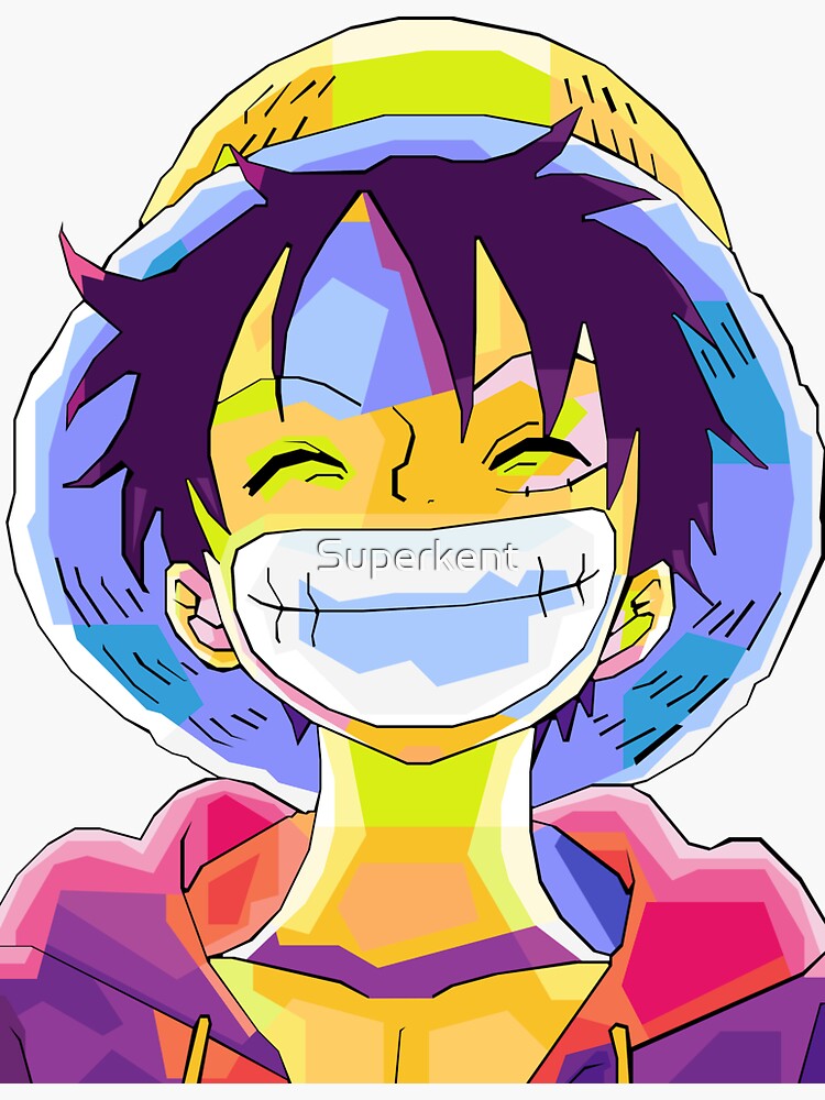 "one piece Luffy smile" Sticker for Sale by Superkent | Redbubble