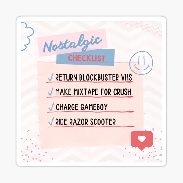"Nostalgia To Do List Y2K 90s Vintage" Sticker for Sale by Caylen03 ...
