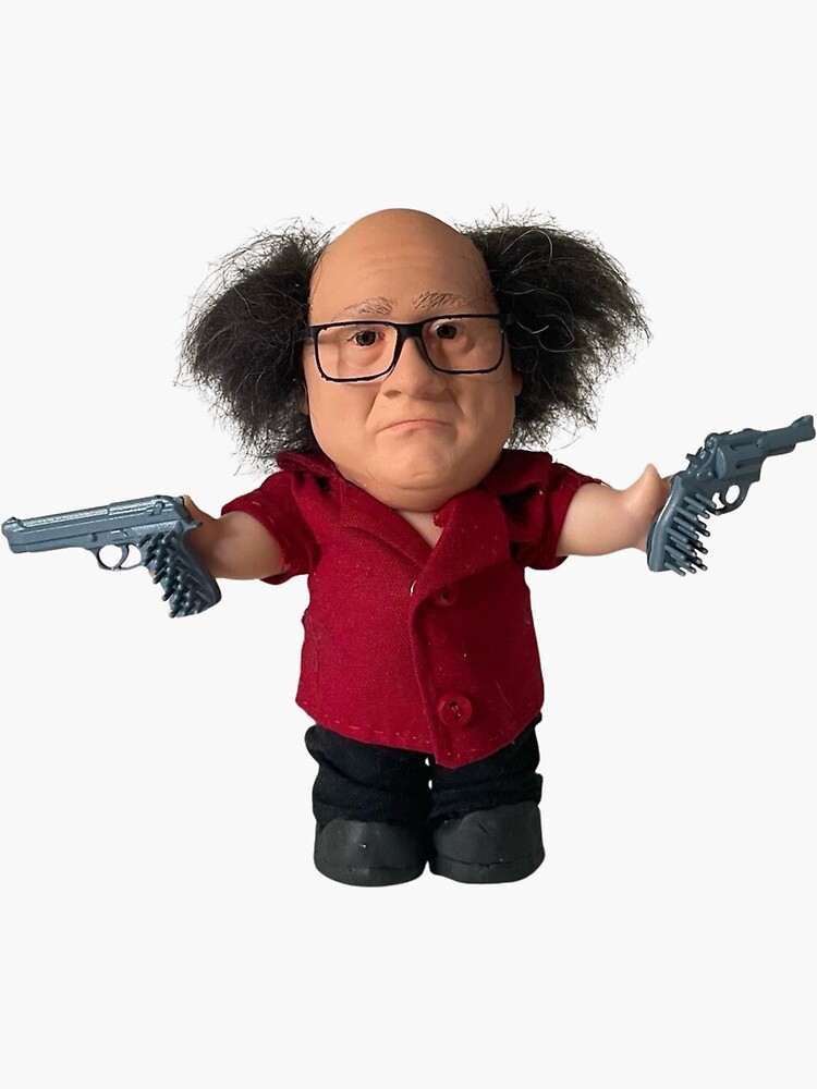 "Danny Devito - Hairbrush Gun Hands" Sticker for Sale by Lighteningshop ...