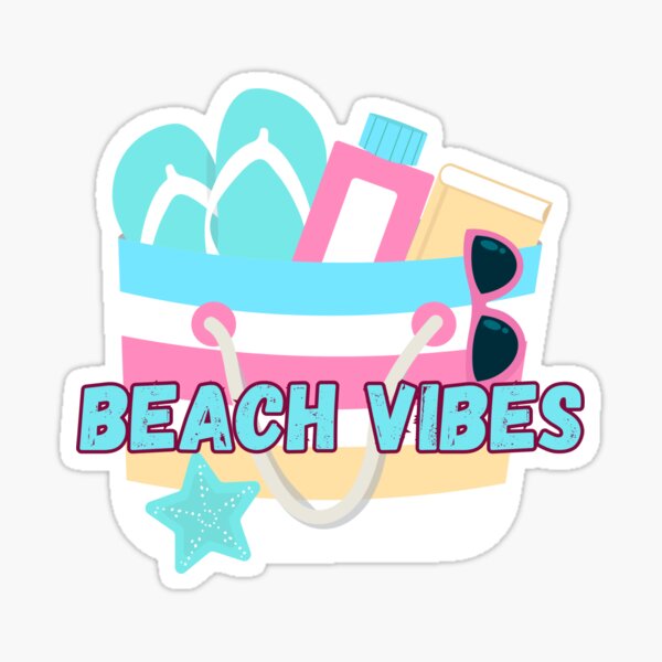 "SUMMER BEACH VIBES" Sticker for Sale by KelliesCorner | Redbubble