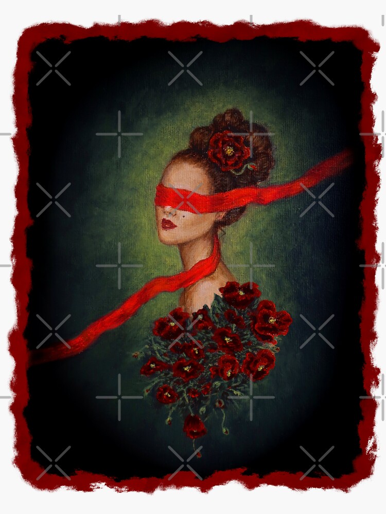 "Bloody Poppies (red frame)" Sticker for Sale by Artastasia | Redbubble