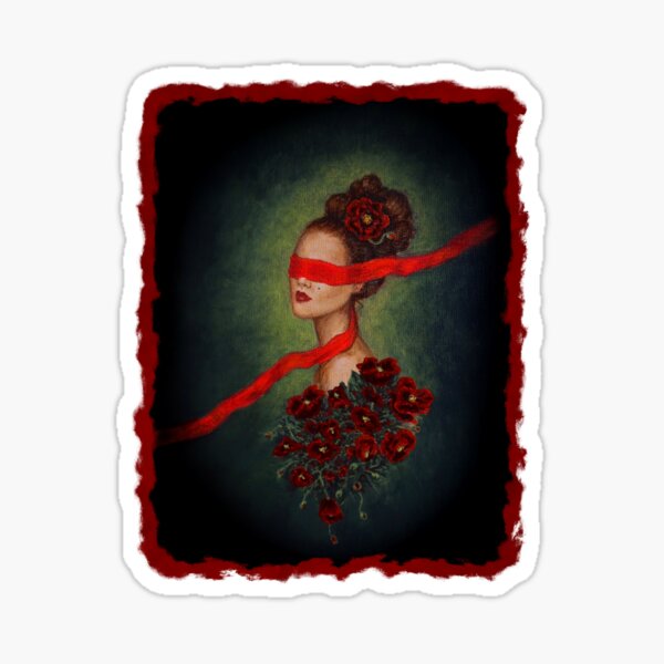 "Bloody Poppies (red frame)" Sticker for Sale by Artastasia | Redbubble