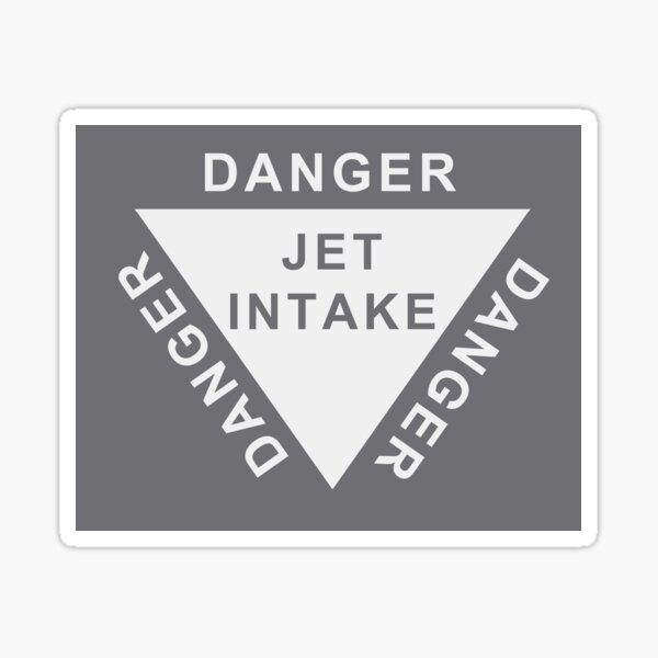 "Jet Intake Danger Warning Square Decal - F35 Stealth Jet Design ...