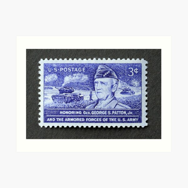 "1953 3¢ General George S. Patton, Jr. Postage Stamp" Art Print by ...