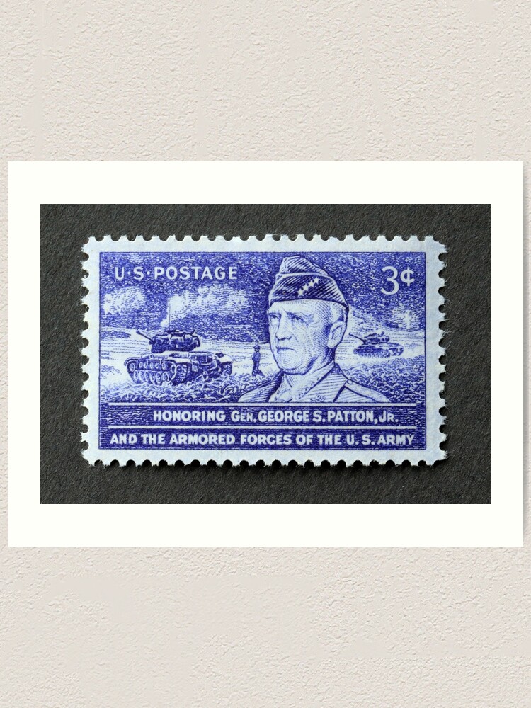 "1953 3¢ General George S. Patton, Jr. Postage Stamp" Art Print by ...
