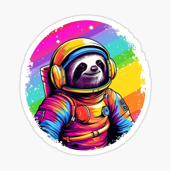 "Rainbow Sloth Astronaut" Sticker for Sale by Czajnikolandia | Redbubble