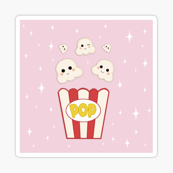 "Cute Kawaii Popcorn" Sticker by ValentinaHramov | Redbubble