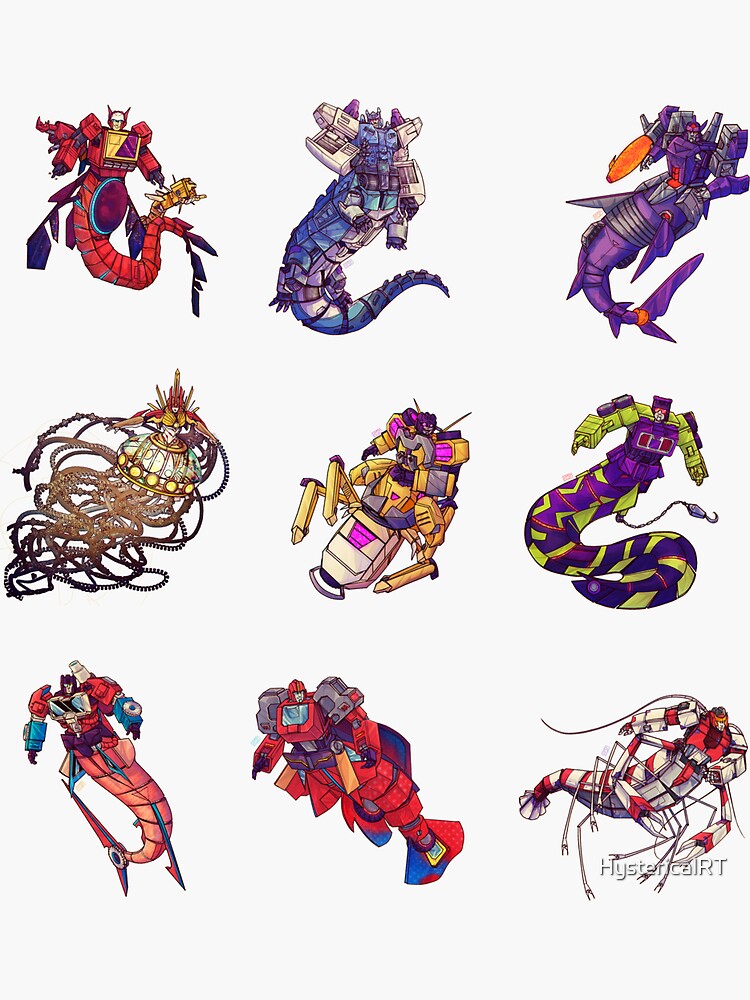 "Merformers- Assorted Bots set 1" Sticker for Sale by HystericalRT ...
