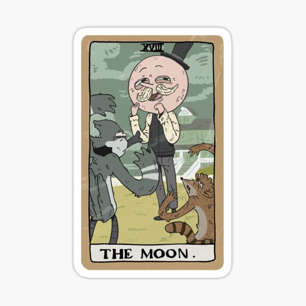 "Tarot card, Major arcana, The Moon(XVIII) (regular show)" Sticker for ...