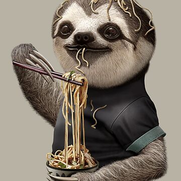 "SLOTH EAT NOODLE" Poster for Sale by Jumali Katani | Redbubble