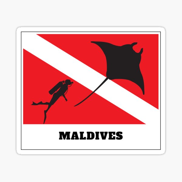 "Scuba Dive - Maldives Island" Sticker for Sale by dwangarts | Redbubble