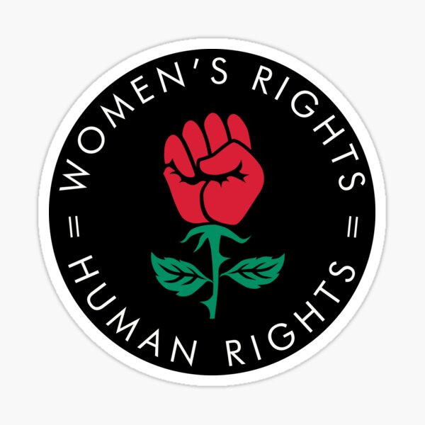 "Women's Rights = Human Rights Protest Resist Rose" Sticker for Sale by ...