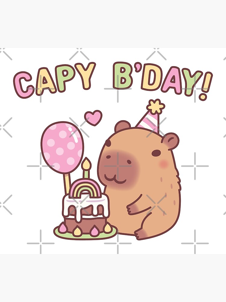 "Cute Capybara Rainbow Birthday Cake Capy Bday" Poster for Sale by ...