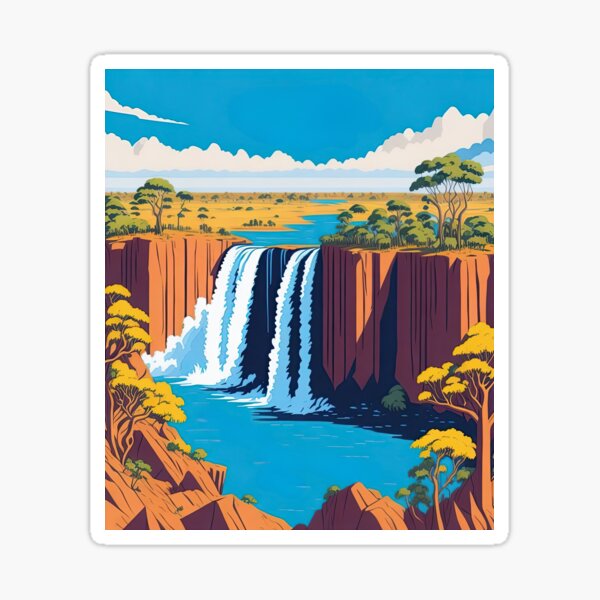 "The Victoria Falls" Sticker for Sale by fleurdesignart | Redbubble