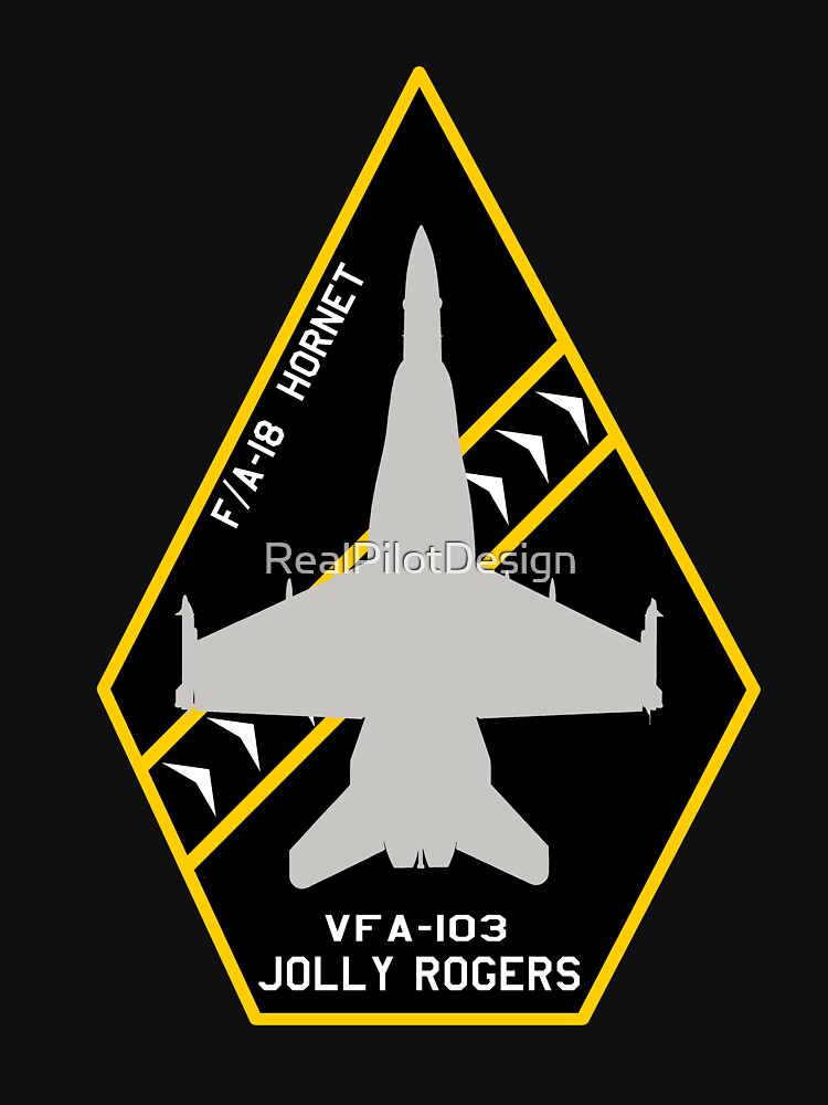 "VFA-103 "Jolly Rogers" F/A-18 Hornet Patch style design" T-shirt by ...
