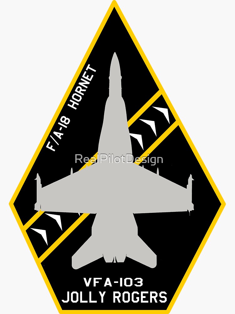 "VFA-103 "Jolly Rogers" F/A-18 Hornet Patch style design" Sticker for ...
