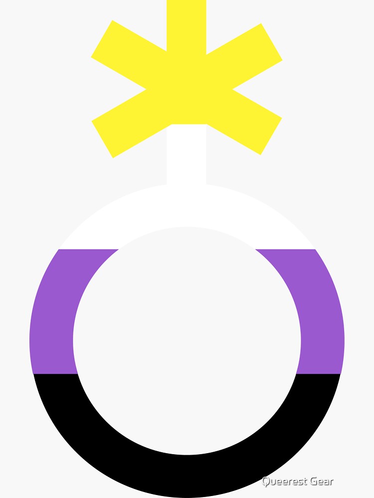 "Nonbinary Pride Symbol with Nonbinary Flag Colors" Sticker for Sale by ...
