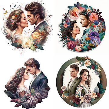 "Pack of 4 stickers for couple" Sticker for Sale by Bouchey | Redbubble