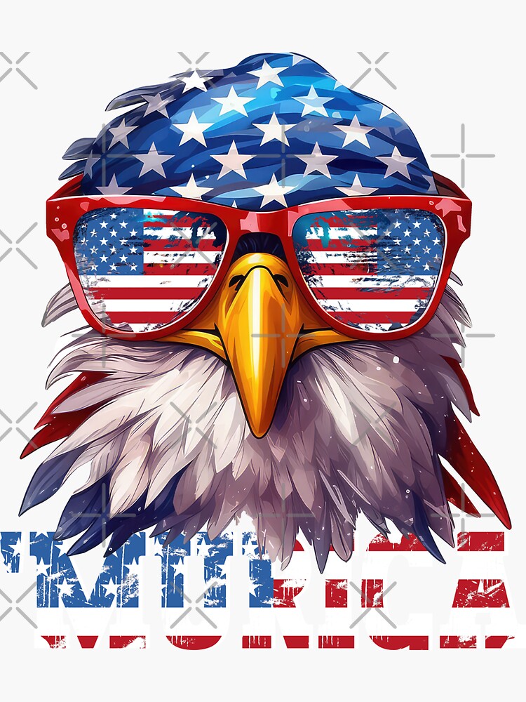"Bald Eagle Mullet Murica, 4th Of July Shirt For Women & Men" Sticker for Sale by bluzzkar ...