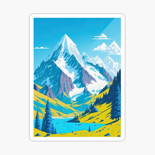 "The Swiss Alps" Sticker for Sale by fleurdesignart | Redbubble