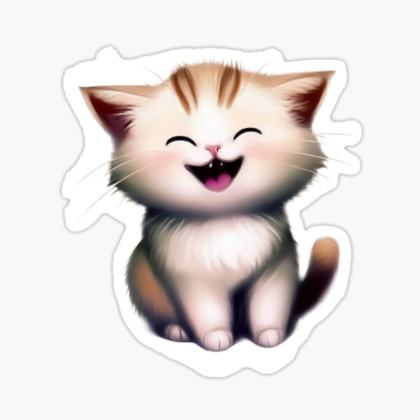 "Cute Cat, Happy Cat" Sticker for Sale by halasa | Redbubble