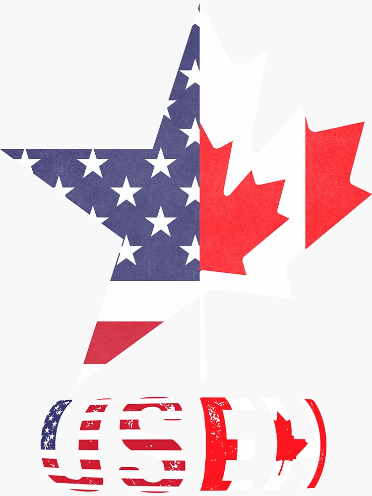 "USEH Leaf Half American Canadian Pride Love USA Canada Flag" Sticker ...