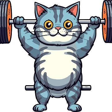 "Cat Workout" Sticker for Sale by Artwyz | Redbubble