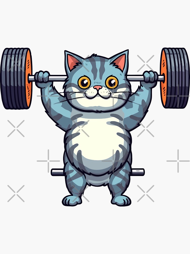 "Cat Workout" Sticker for Sale by Artwyz | Redbubble