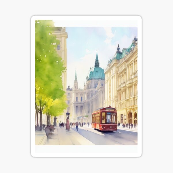 "Vienna" Sticker by wcpaintings | Redbubble