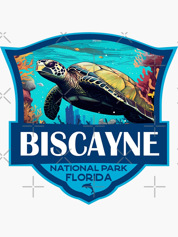"Biscayne National Park Turtle Travel Retro Badge" Sticker for Sale by ...