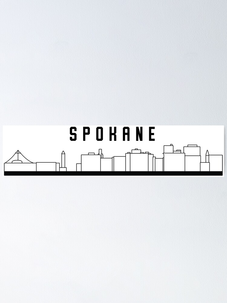 "Spokane Cityscape Line Art" Poster for Sale by SkySlate | Redbubble