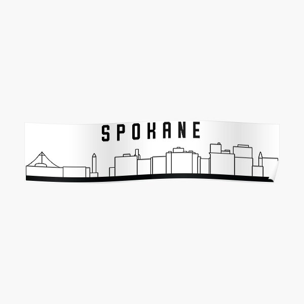 "Spokane Cityscape Line Art" Poster for Sale by SkySlate | Redbubble