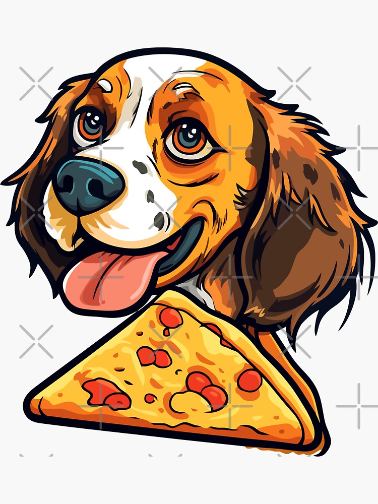 "Pizza Paws: When Dogs Have a Passion for Pizza" Sticker for Sale by ...