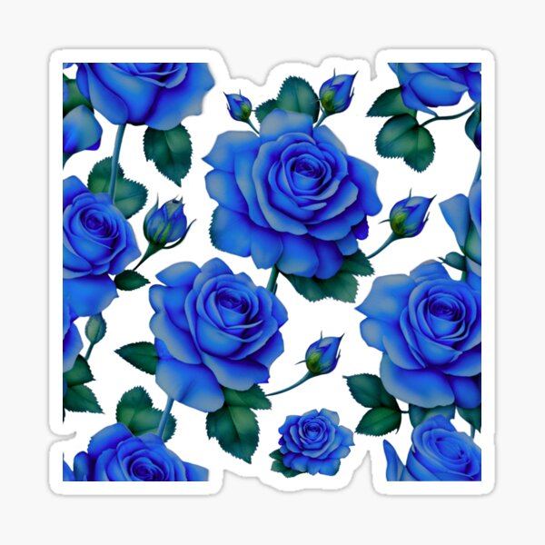 "Watercolor blue roses, blue rose bud blue flowers" Sticker for Sale by ...