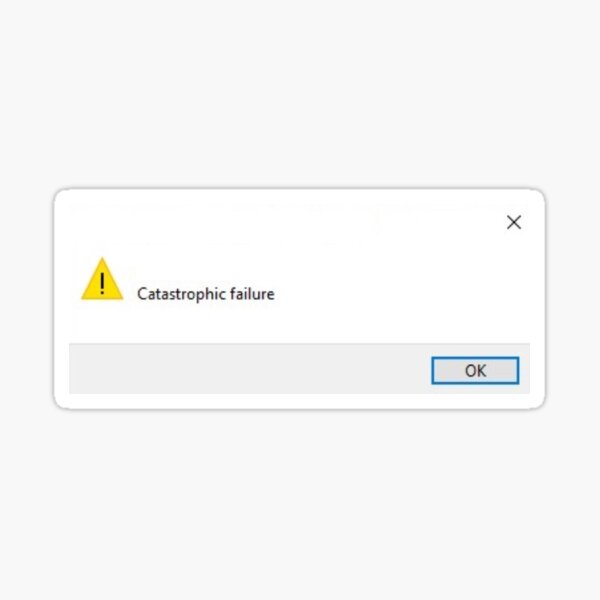 "Catastrophic Failure Windows Computer Message Pop Up Installer Error" Sticker for Sale by ...