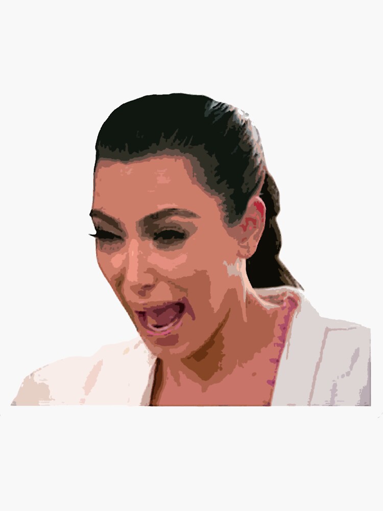 "Kim Kardashian Crying Face" Sticker for Sale by livpaigedesigns ...