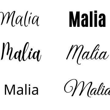 "Malia Name" Sticker for Sale by Skayne | Redbubble