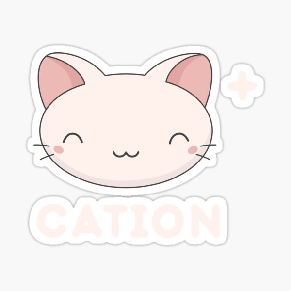 "Kawaii Cute Cation Cat Science T-Shirt" Sticker by happinessinatee ...