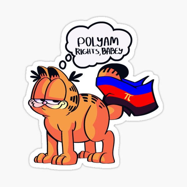 "Pride Garfield Sticker - Polyamory" Sticker for Sale by Foziz105 ...