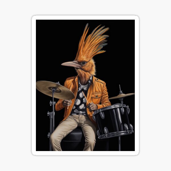 "Bird Drummer - Birds and Music Series" Sticker for Sale by ...