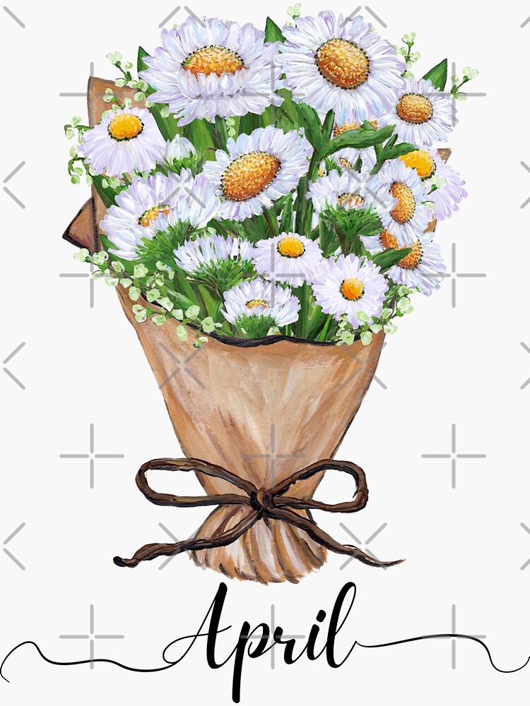 "April Birth Month Daisy Flower" Sticker for Sale by TiffanyRoy | Redbubble