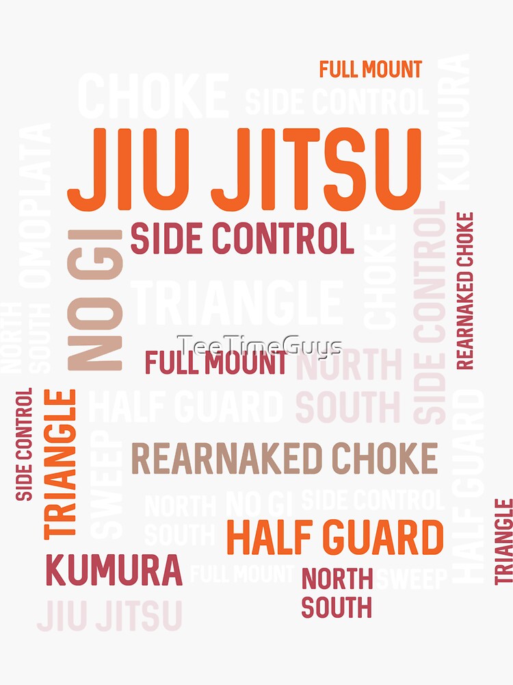 "Jiu Jitsu Terminology" Sticker by TeeTimeGuys | Redbubble