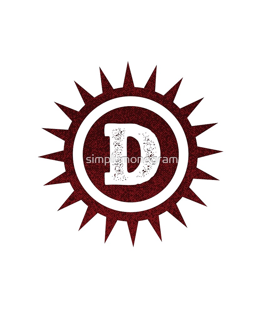 "Monogram D Red Spike Logo" by simplymonogram | Redbubble